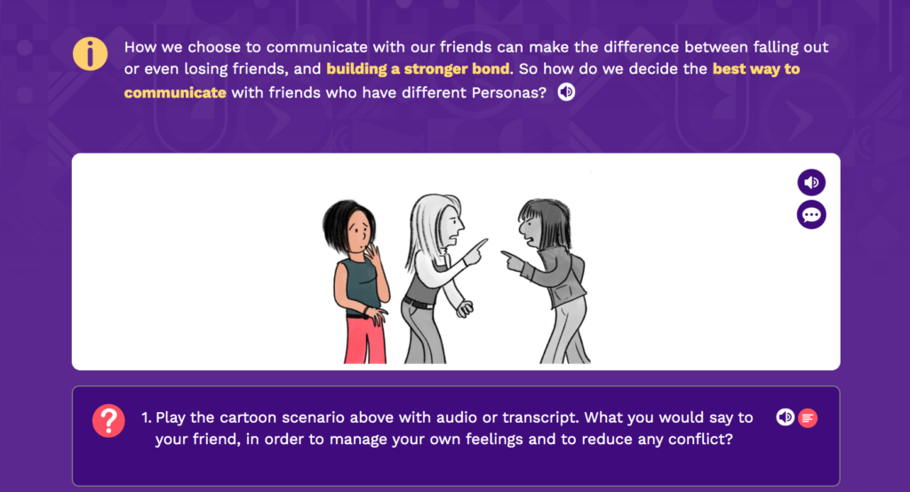 New app content: 'Friends' learning module - Persona Education Life Skills